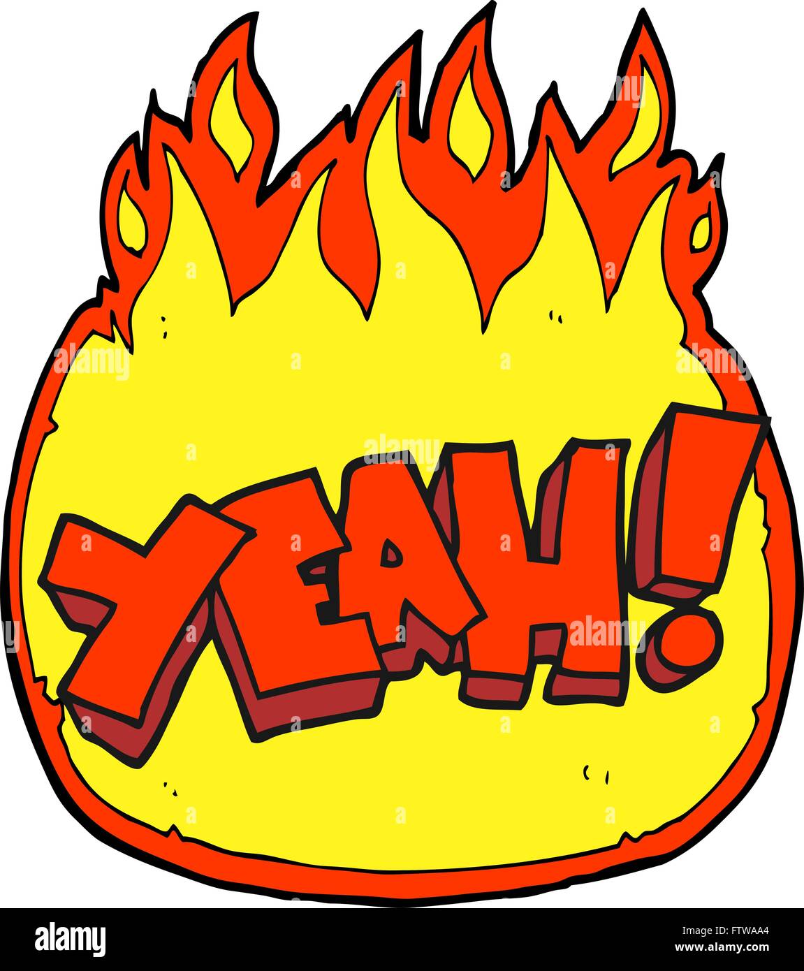 yeah! freehand drawn cartoon shout Stock Vector Image & Art - Alamy