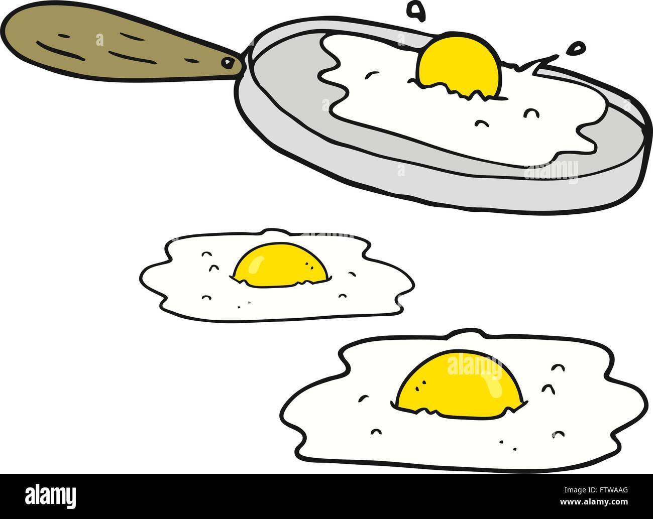 freehand drawn cartoon fried eggs Stock Vector Image & Art - Alamy