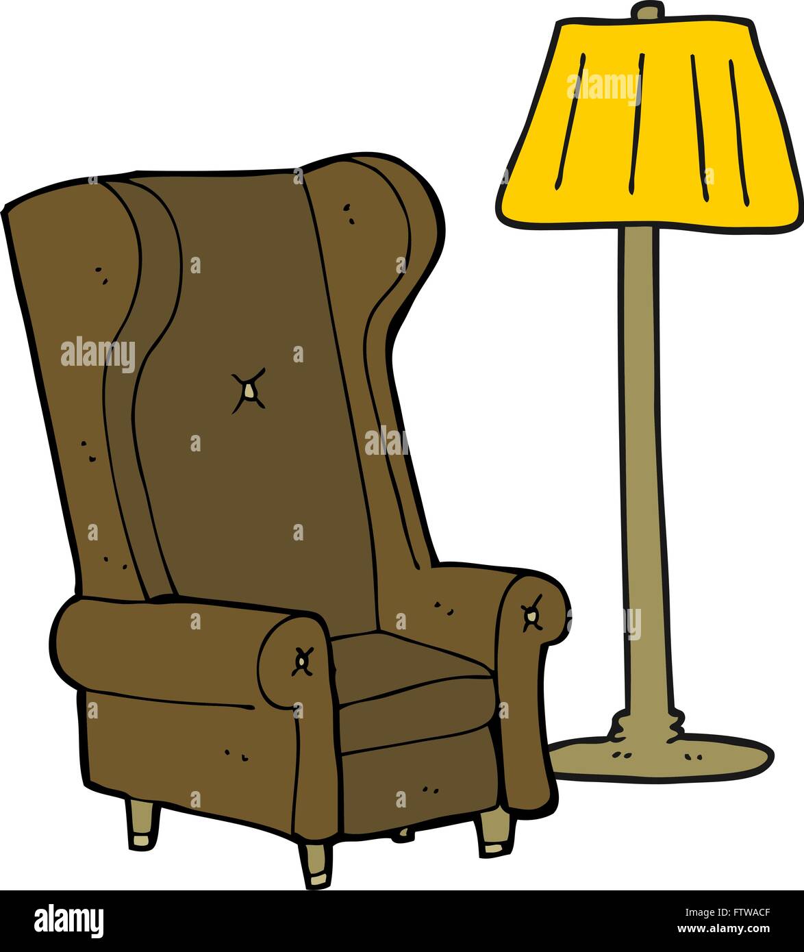 freehand drawn cartoon lamp and old chair Stock Vector Image & Art - Alamy