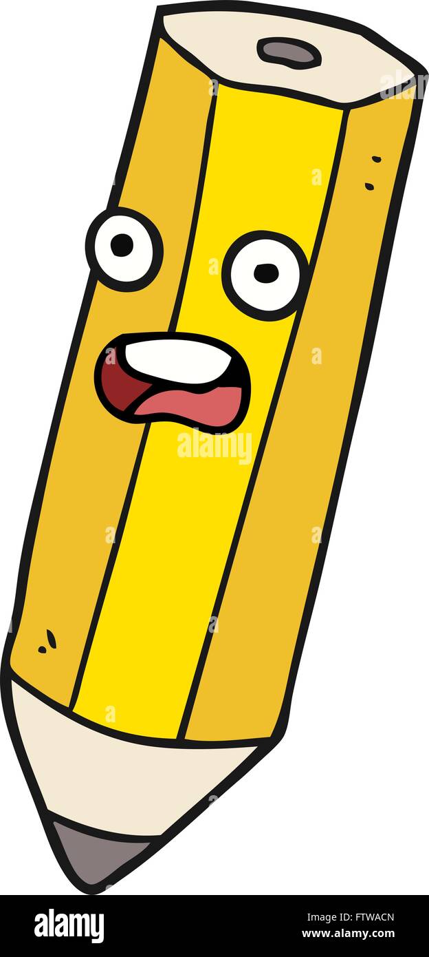 happy freehand drawn cartoon pencil Stock Vector Image & Art - Alamy