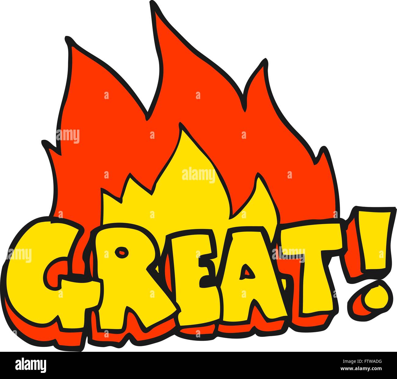 GREAT! freehand drawn cartoon symbol Stock Vector Image & Art - Alamy