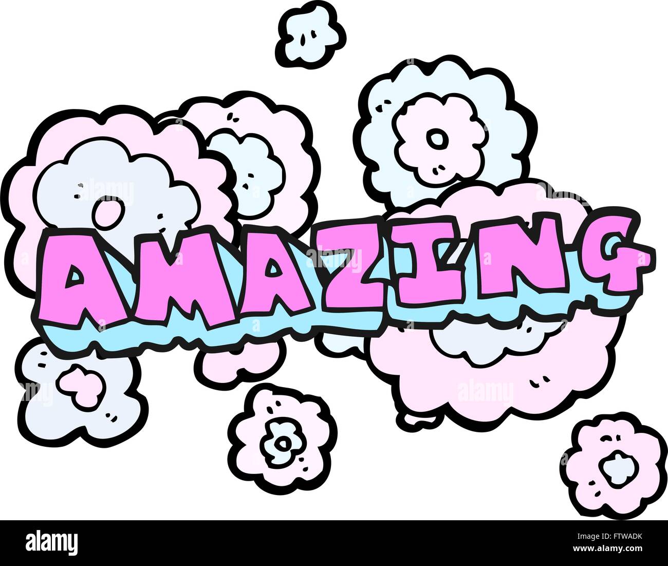 Freehand drawn cartoon amazing word hi-res stock photography and images ...