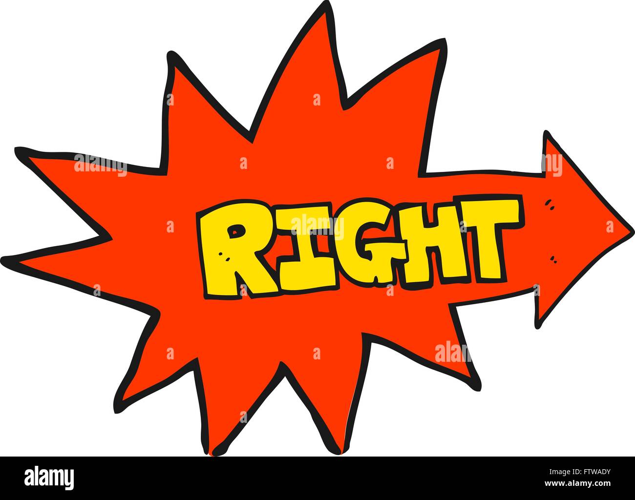 Freehand Drawn Cartoon Right Symbol Pointing Stock Vector Image And Art Alamy