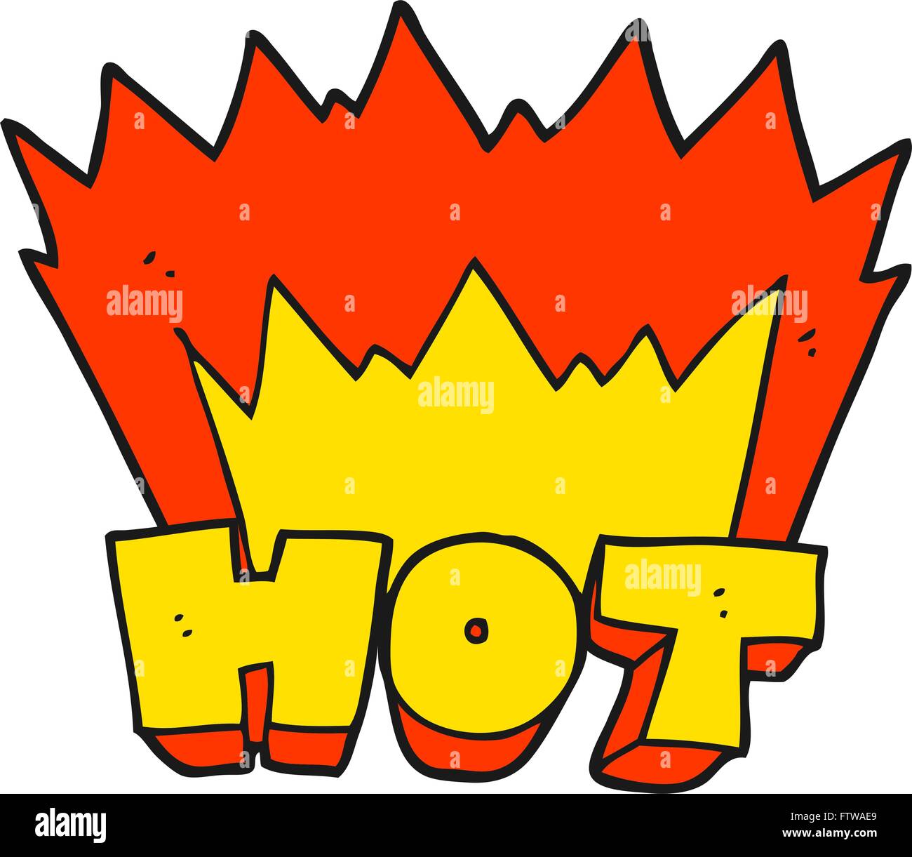 freehand drawn cartoon word hot Stock Vector Image & Art - Alamy