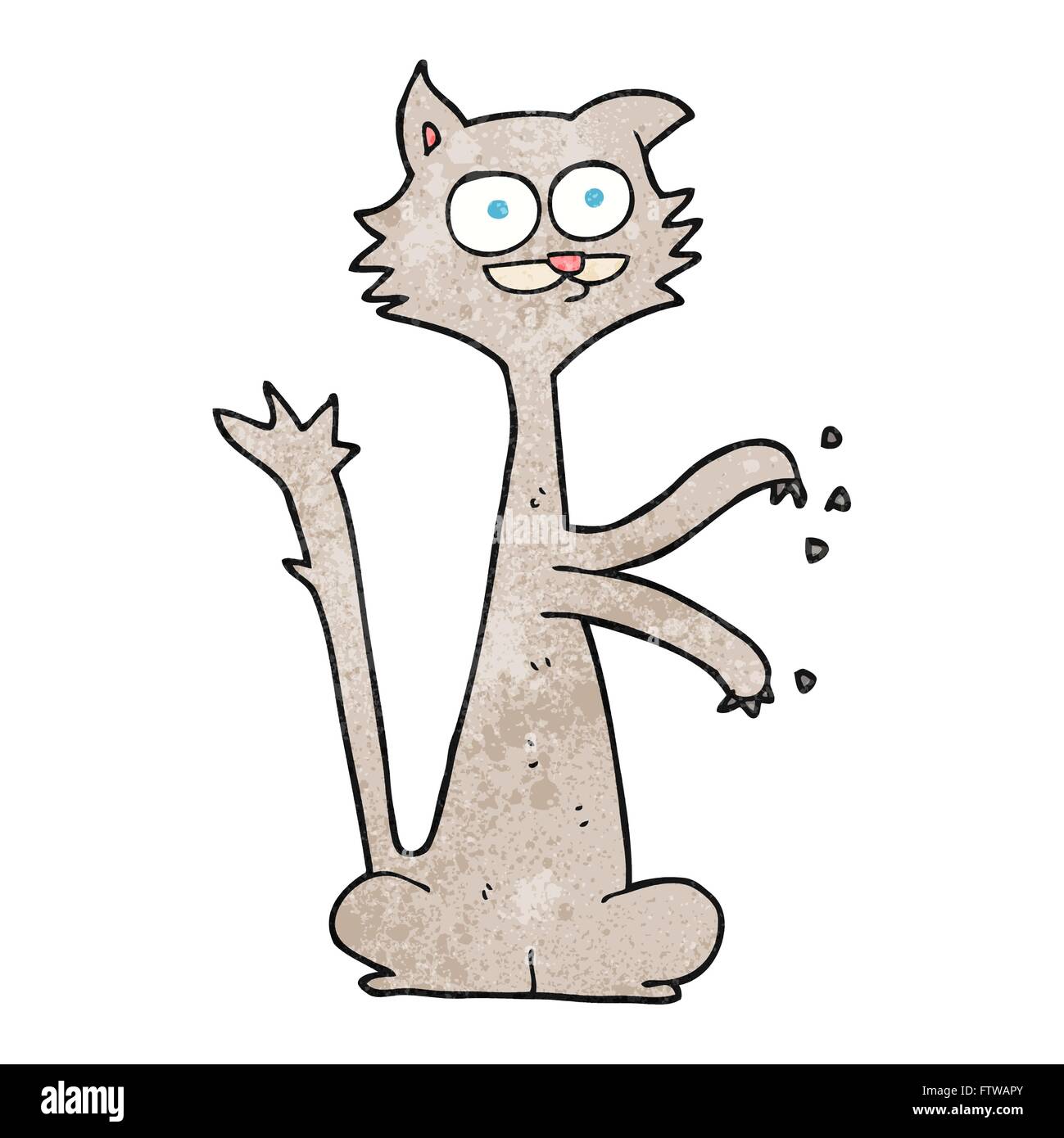 Freehand drawn cartoon cat scratching Stock Vector Images - Alamy