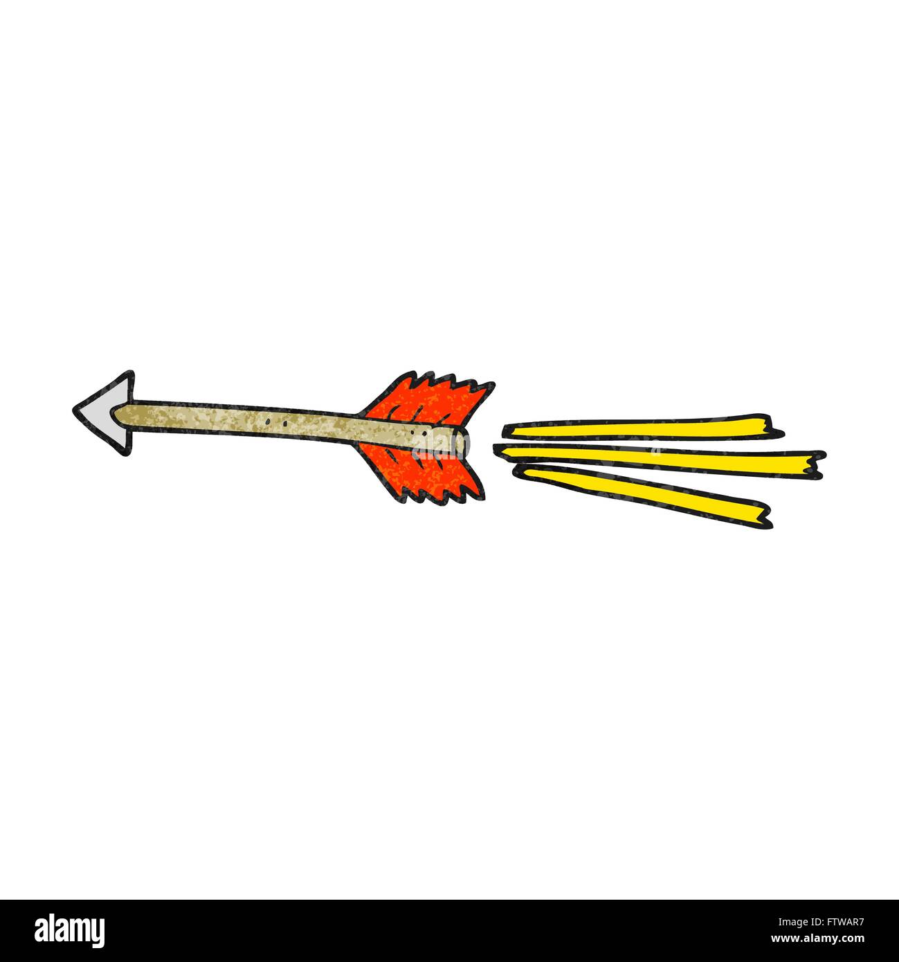 freehand textured cartoon flying arrow Stock Vector Image & Art - Alamy