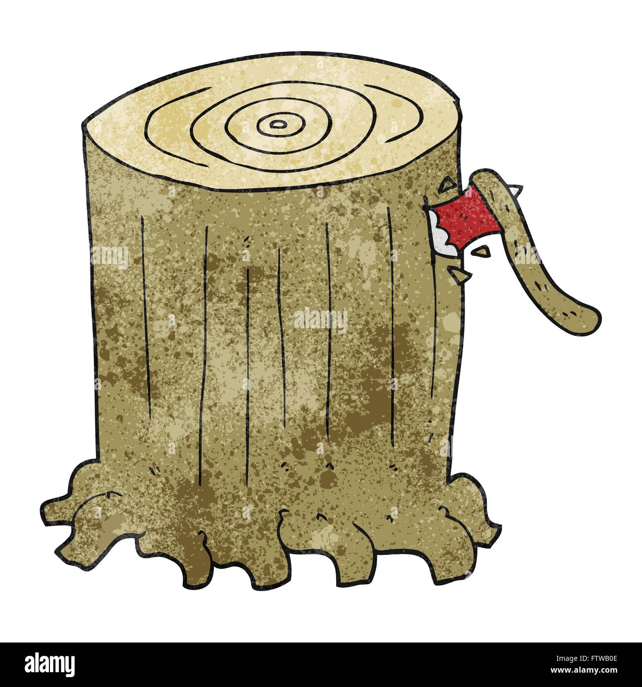 freehand textured cartoon big tree stump Stock Vector Image & Art - Alamy