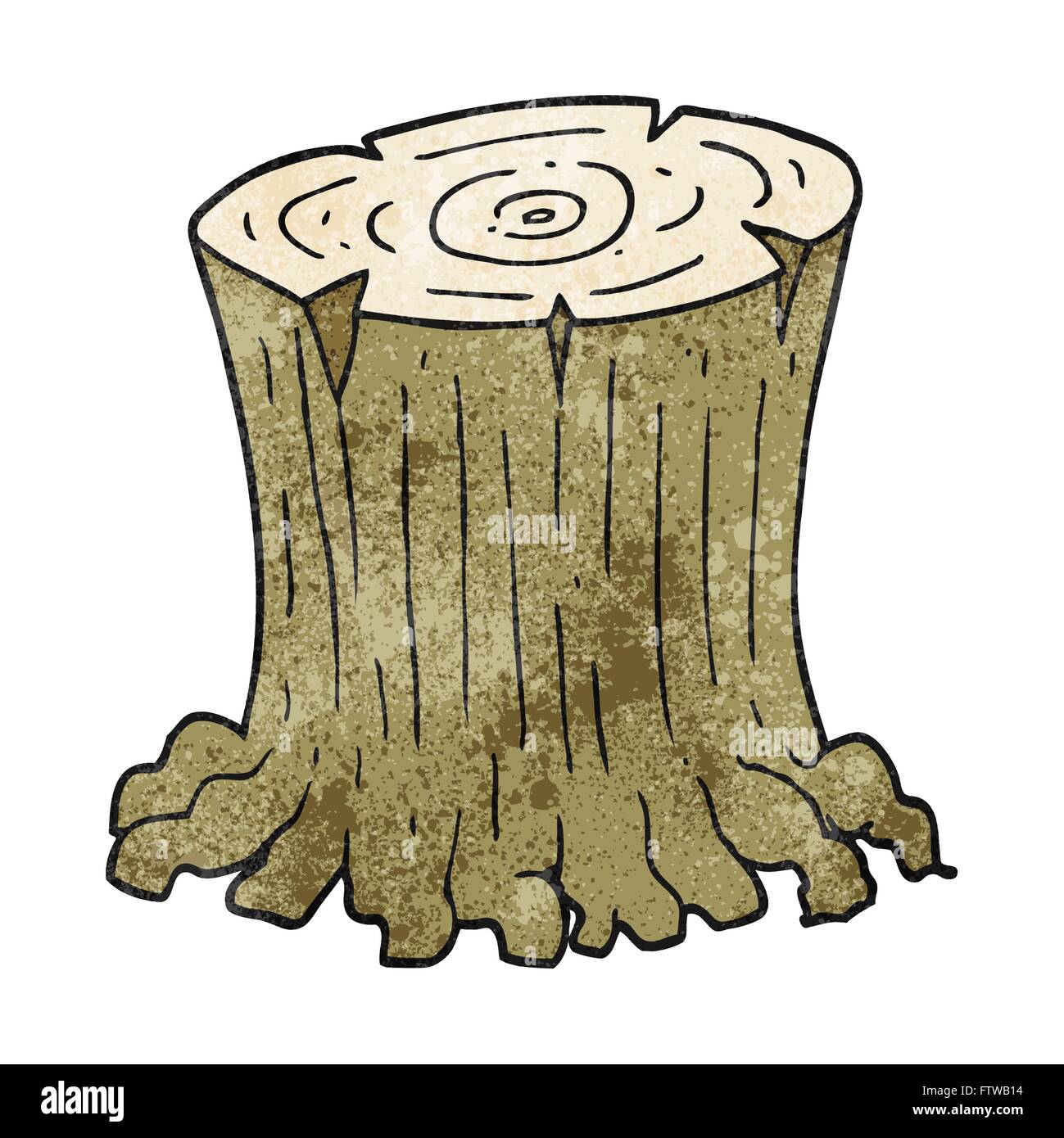 freehand textured cartoon big tree stump Stock Vector Image & Art - Alamy