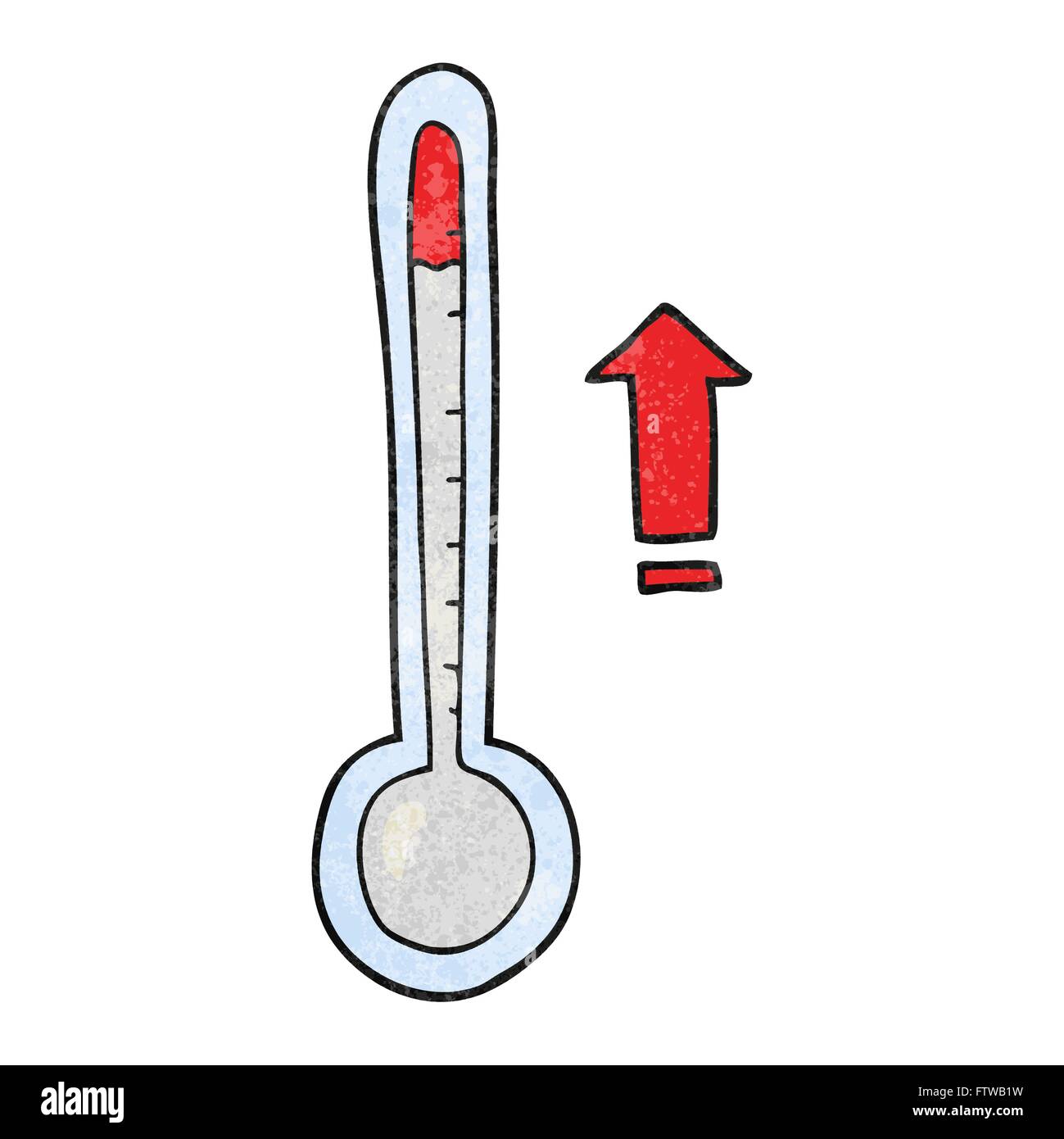 freehand textured cartoon rising temperature Stock Vector Image & Art ...