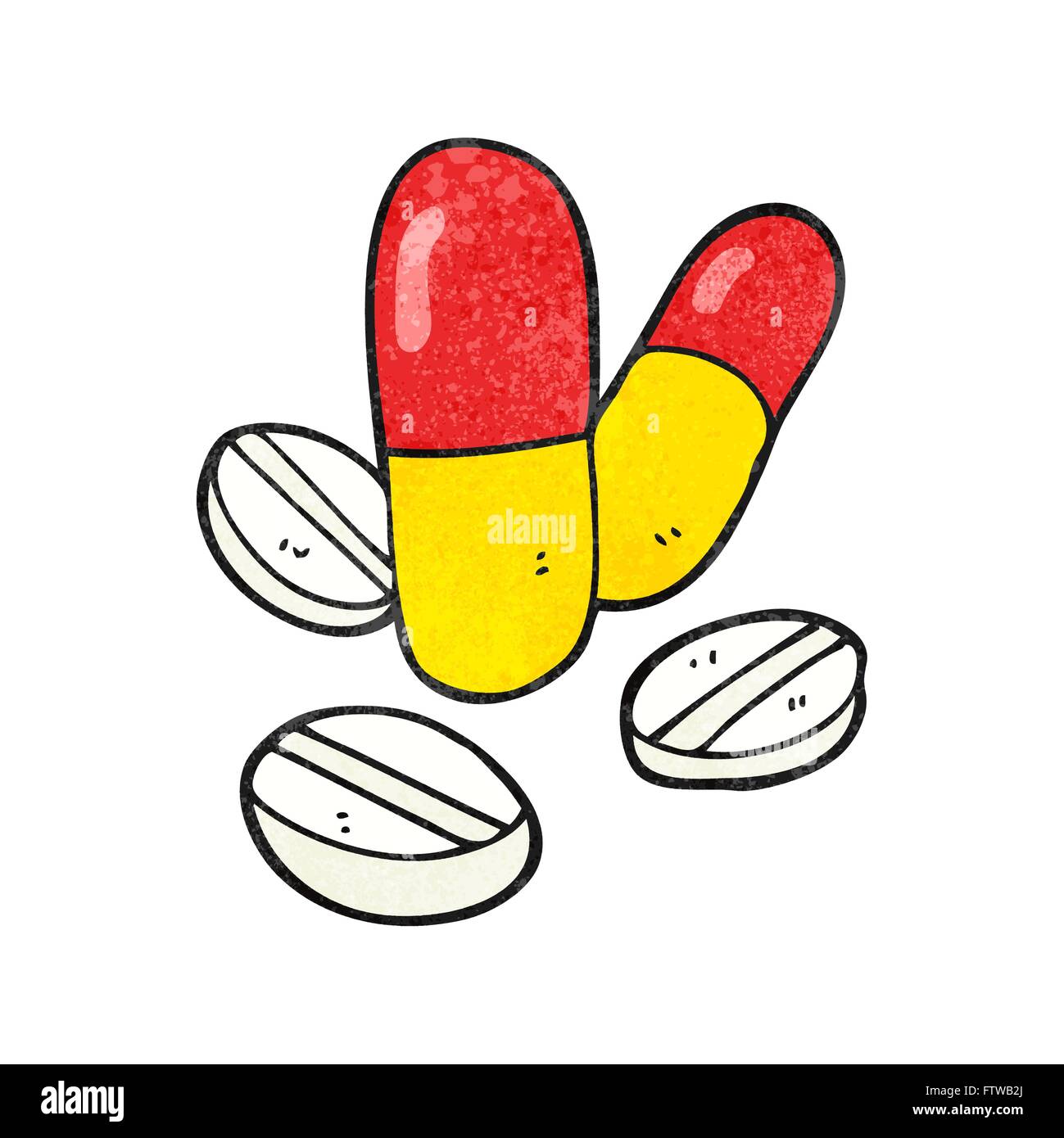 freehand textured cartoon pills Stock Vector Image & Art - Alamy