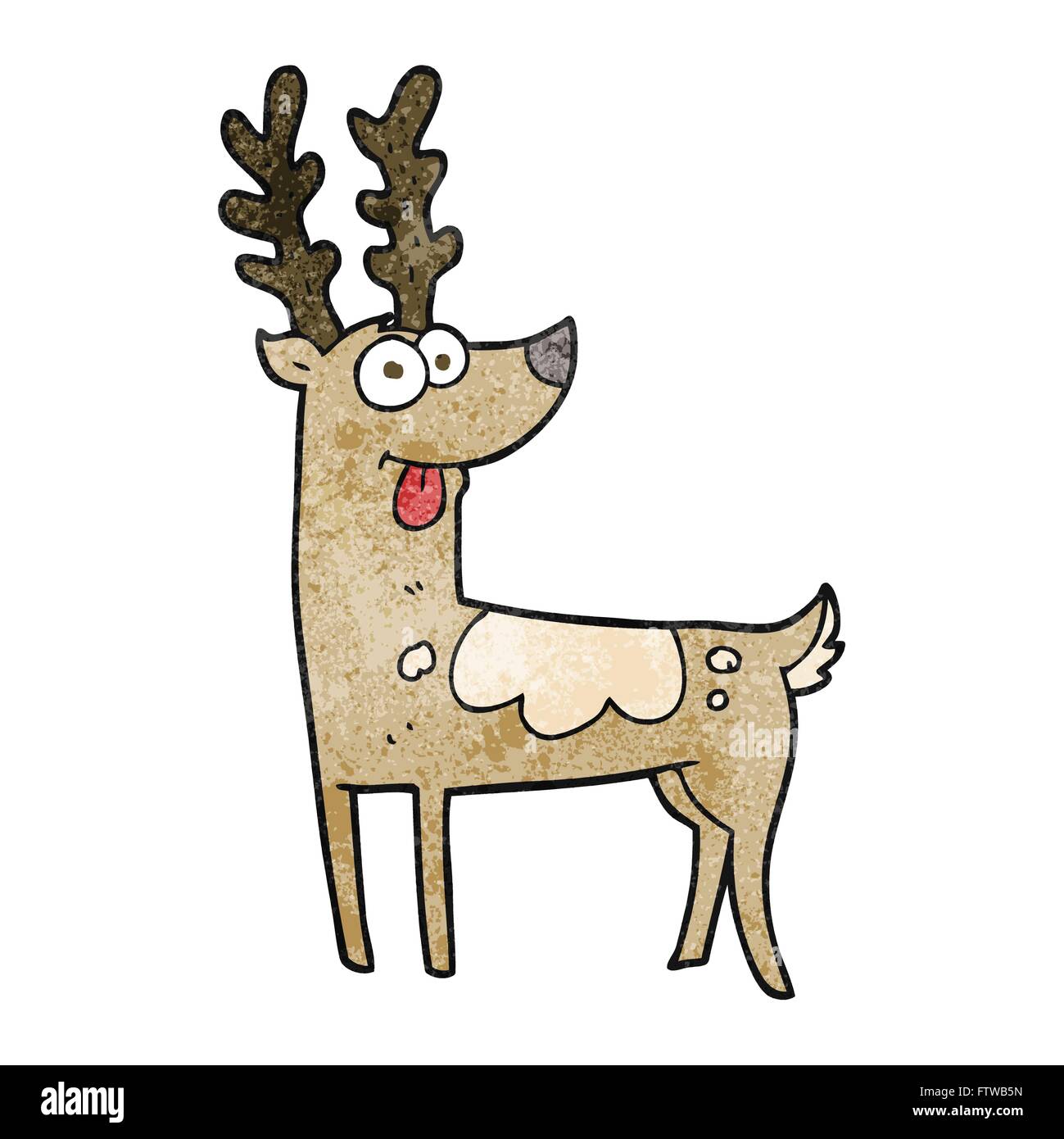 freehand textured cartoon reindeer Stock Vector Image & Art - Alamy