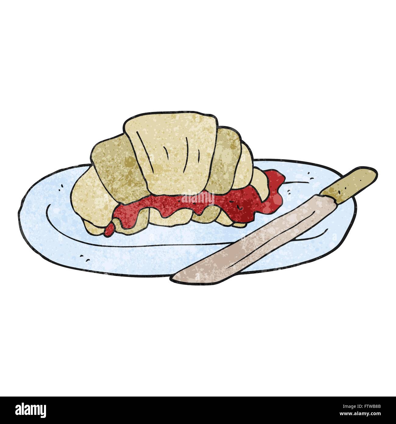 freehand textured cartoon croissant Stock Vector Image & Art - Alamy