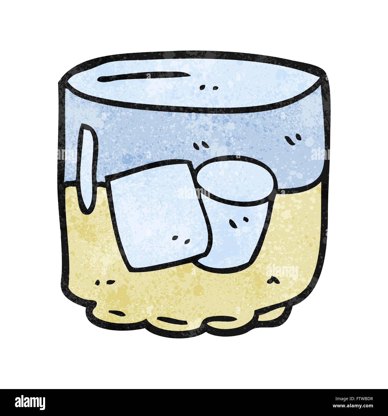 freehand textured cartoon whiskey and ice Stock Vector Image & Art - Alamy