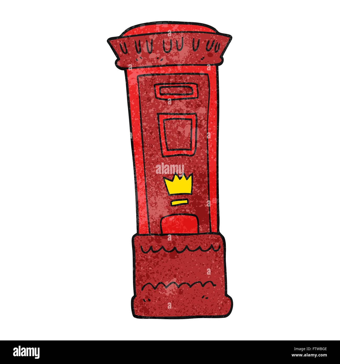 freehand textured cartoon british post box Stock Vector Image & Art - Alamy