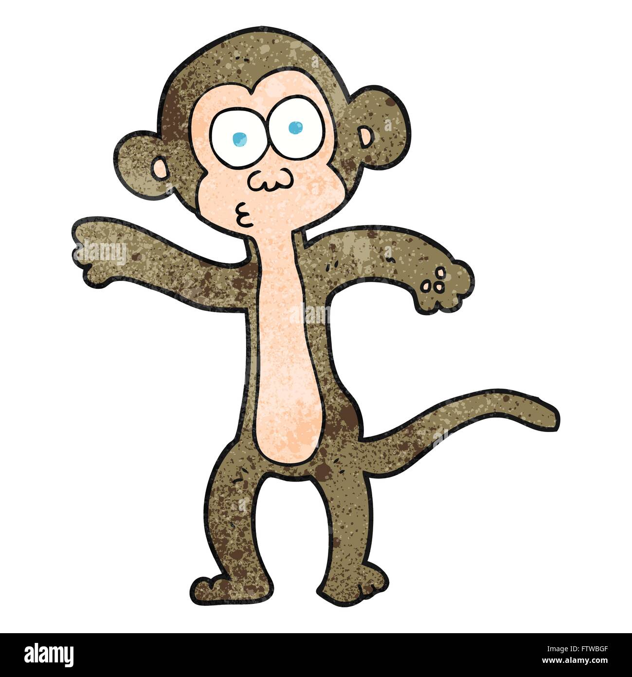 freehand textured cartoon monkey Stock Vector Image & Art - Alamy