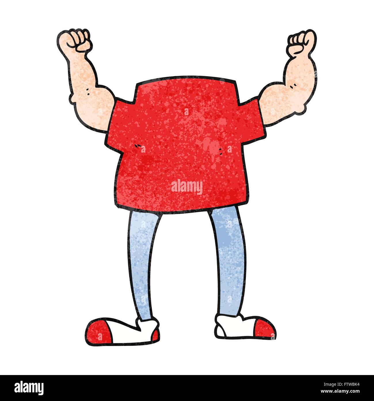 freehand textured cartoon headless man Stock Vector Image & Art - Alamy