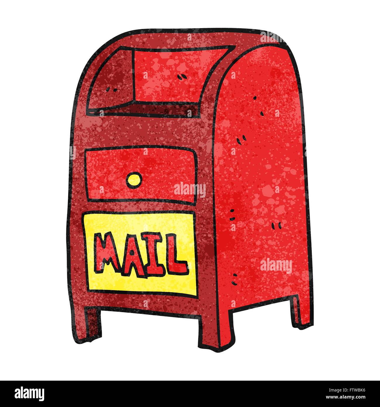 freehand textured cartoon mail box Stock Vector Image & Art - Alamy