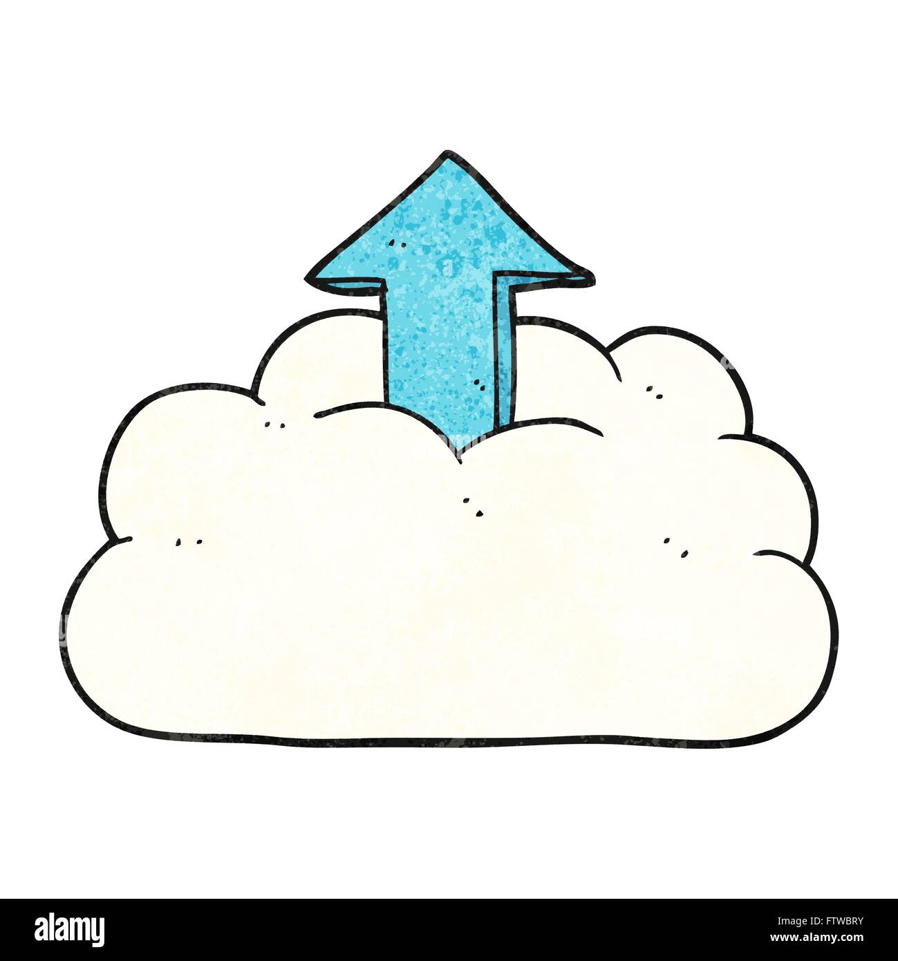 freehand textured cartoon upload to the cloud Stock Vector Image & Art ...