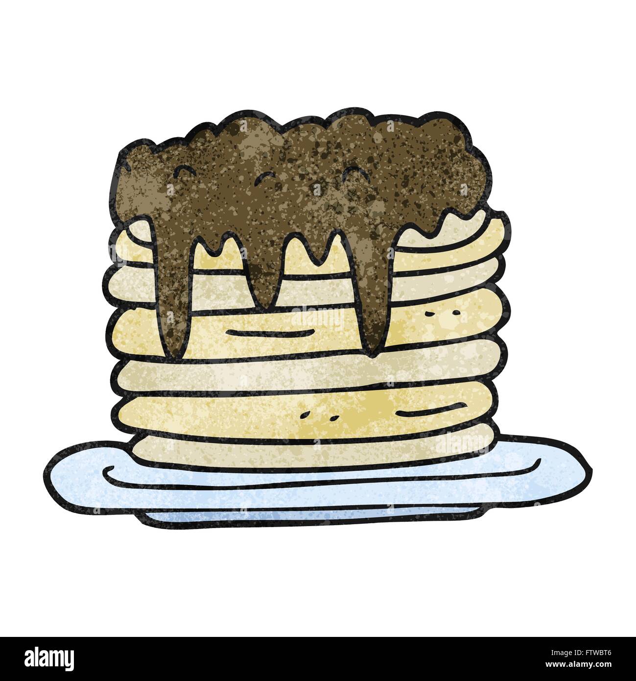 freehand textured cartoon pancake stack Stock Vector Image & Art - Alamy