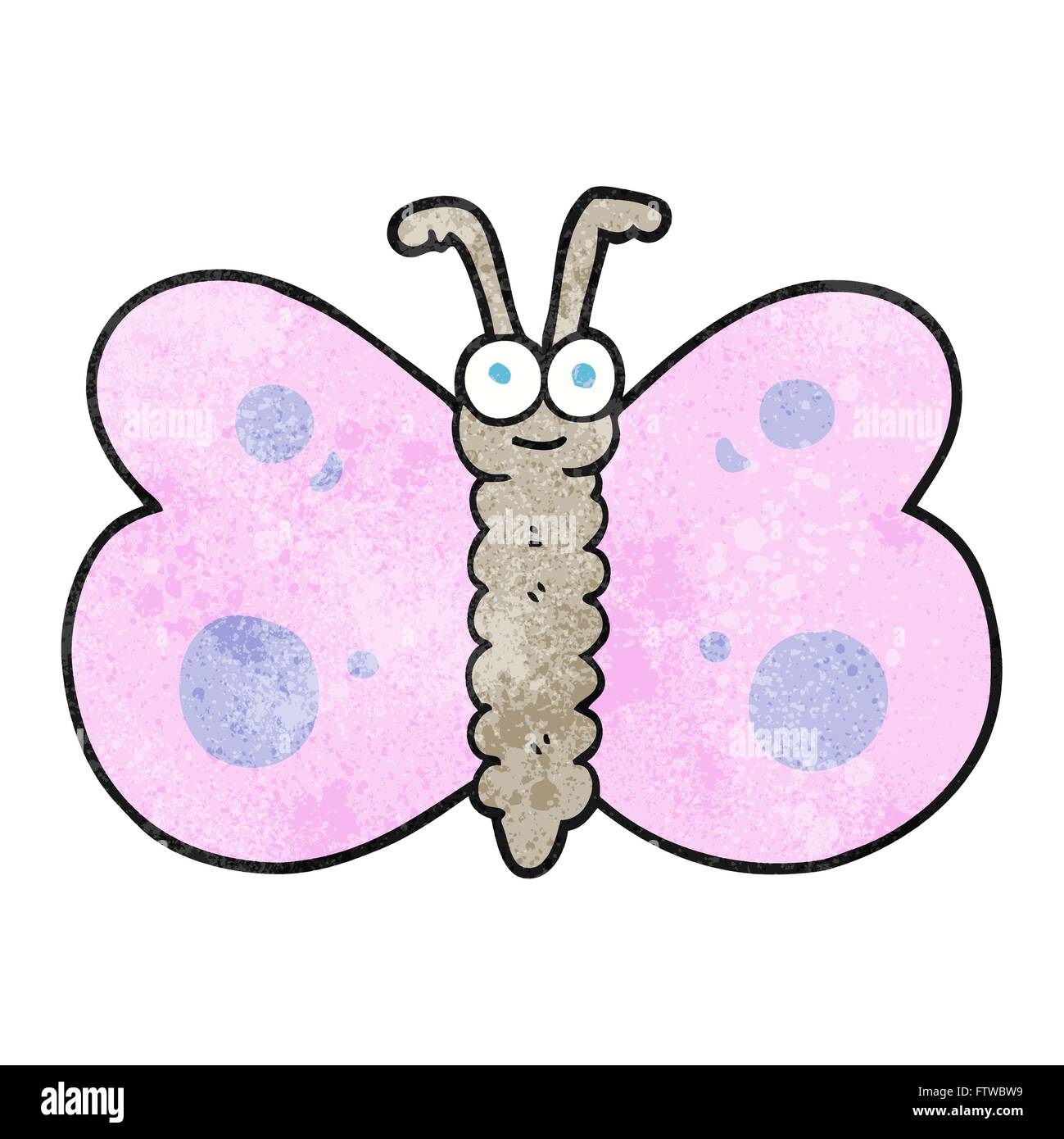 freehand textured cartoon butterfly Stock Vector Image & Art - Alamy