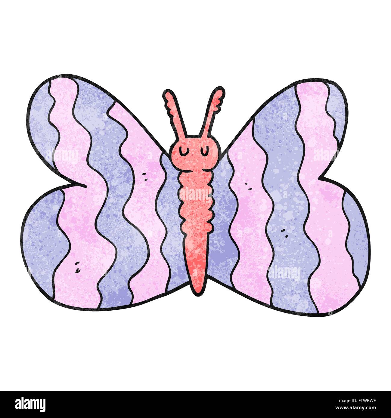 freehand textured cartoon butterfly Stock Vector Image & Art - Alamy