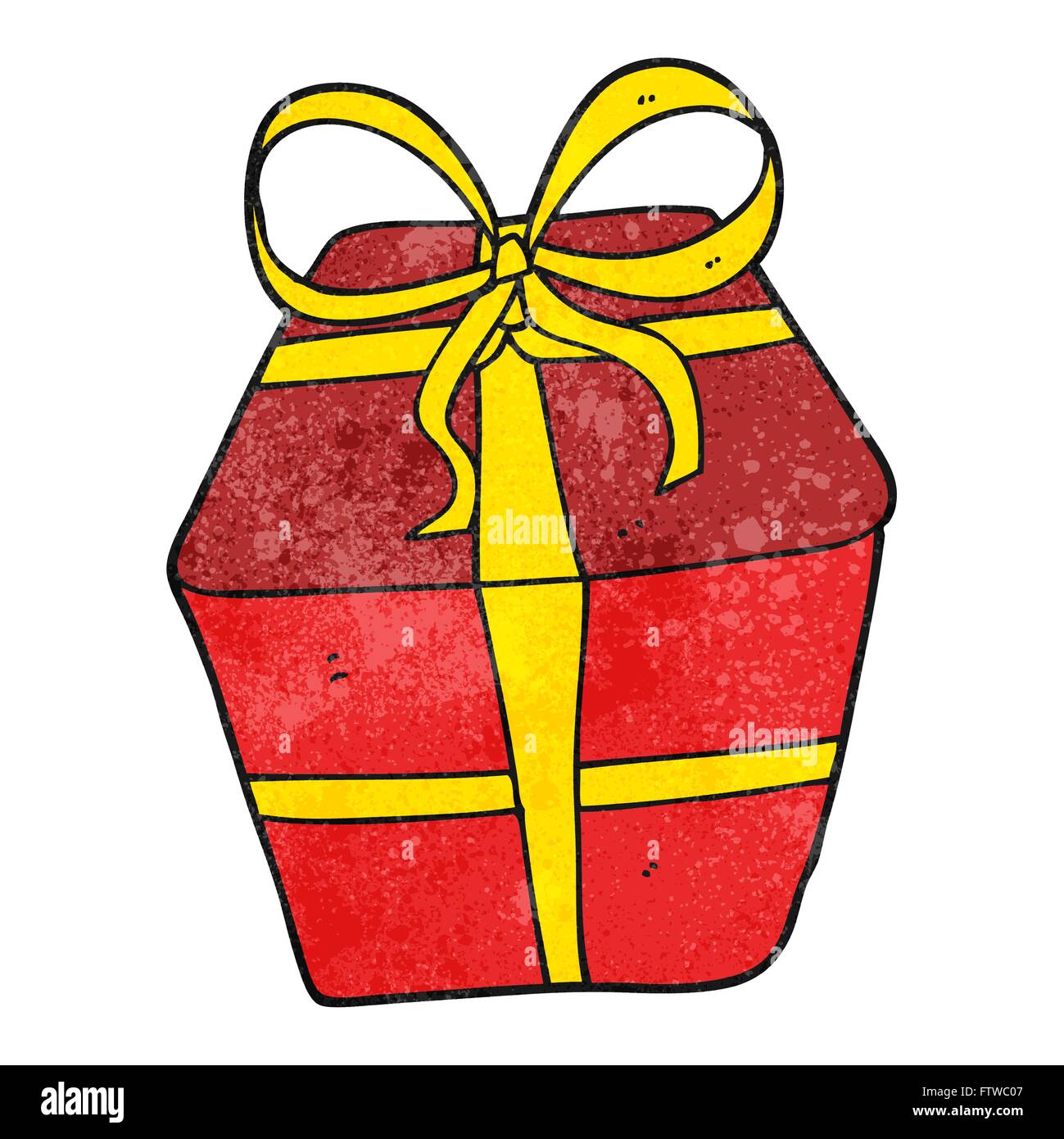 freehand textured cartoon wrapped present Stock Vector Image & Art - Alamy