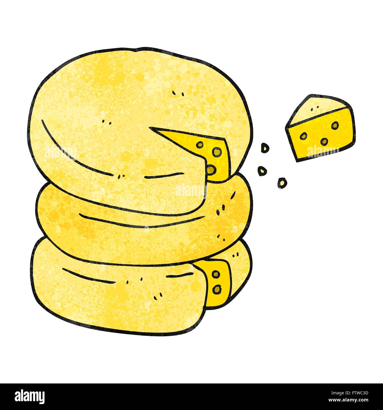 freehand textured cartoon cheese wheel Stock Vector Image & Art - Alamy
