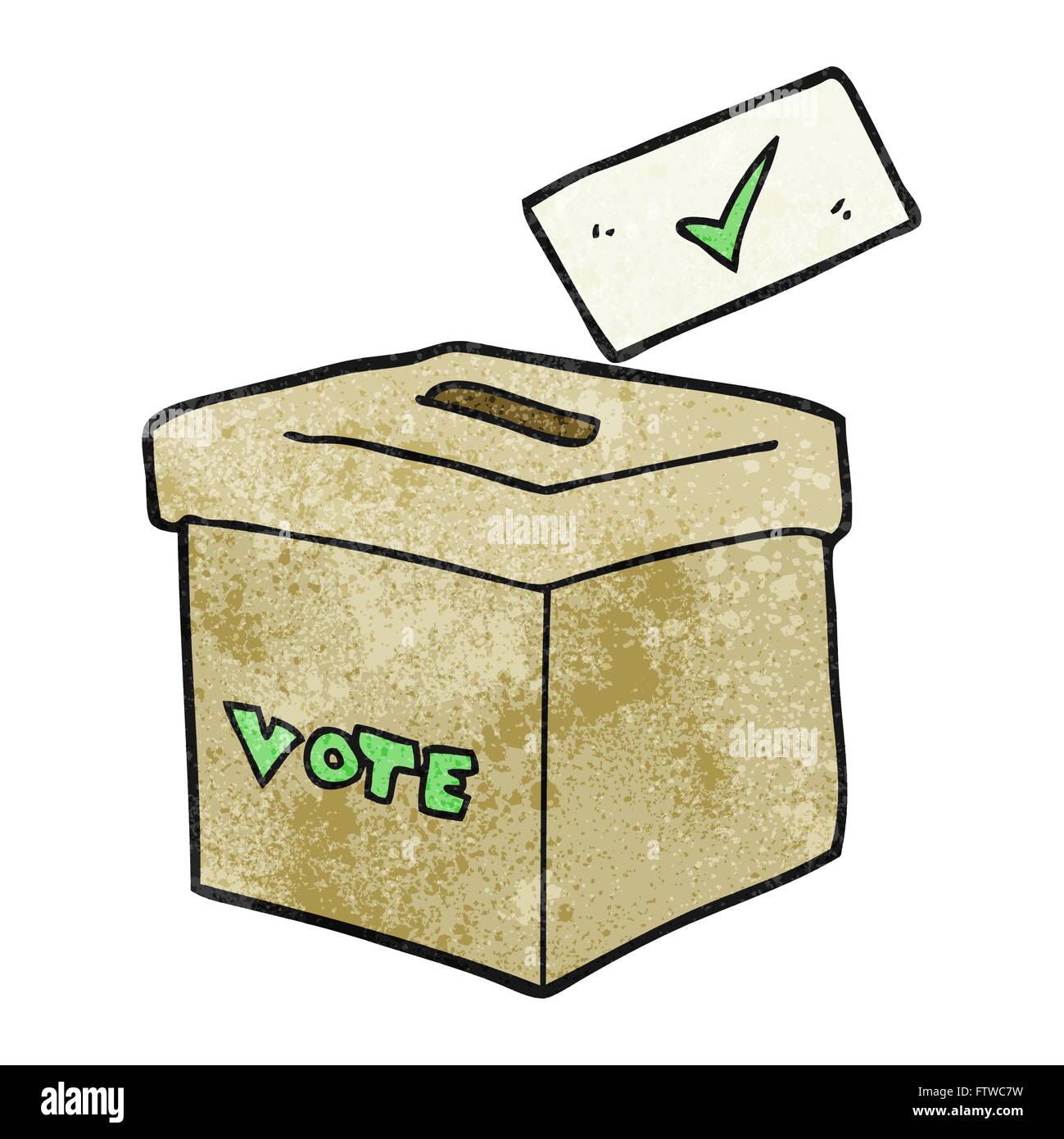 freehand textured cartoon ballot box Stock Vector Image & Art - Alamy