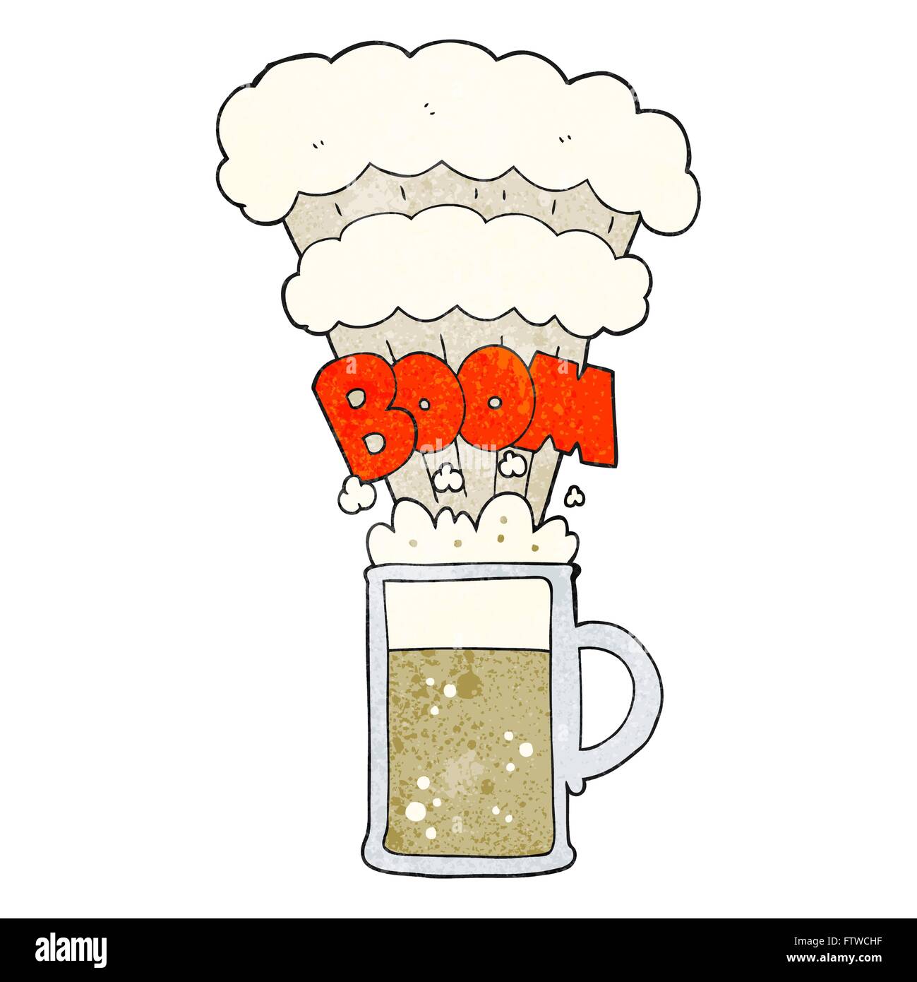 freehand textured cartoon exploding beer Stock Vector Image & Art - Alamy