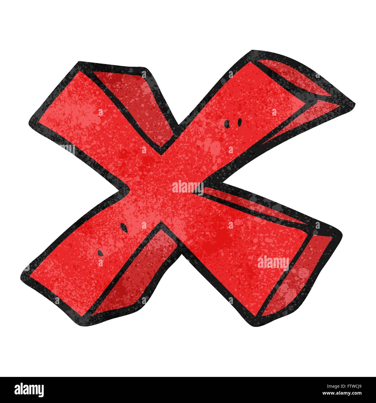 freehand textured cartoon negative x symbol Stock Vector Image & Art ...