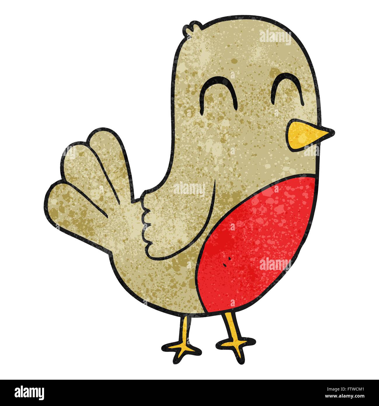 freehand textured cartoon robin Stock Vector Image & Art - Alamy