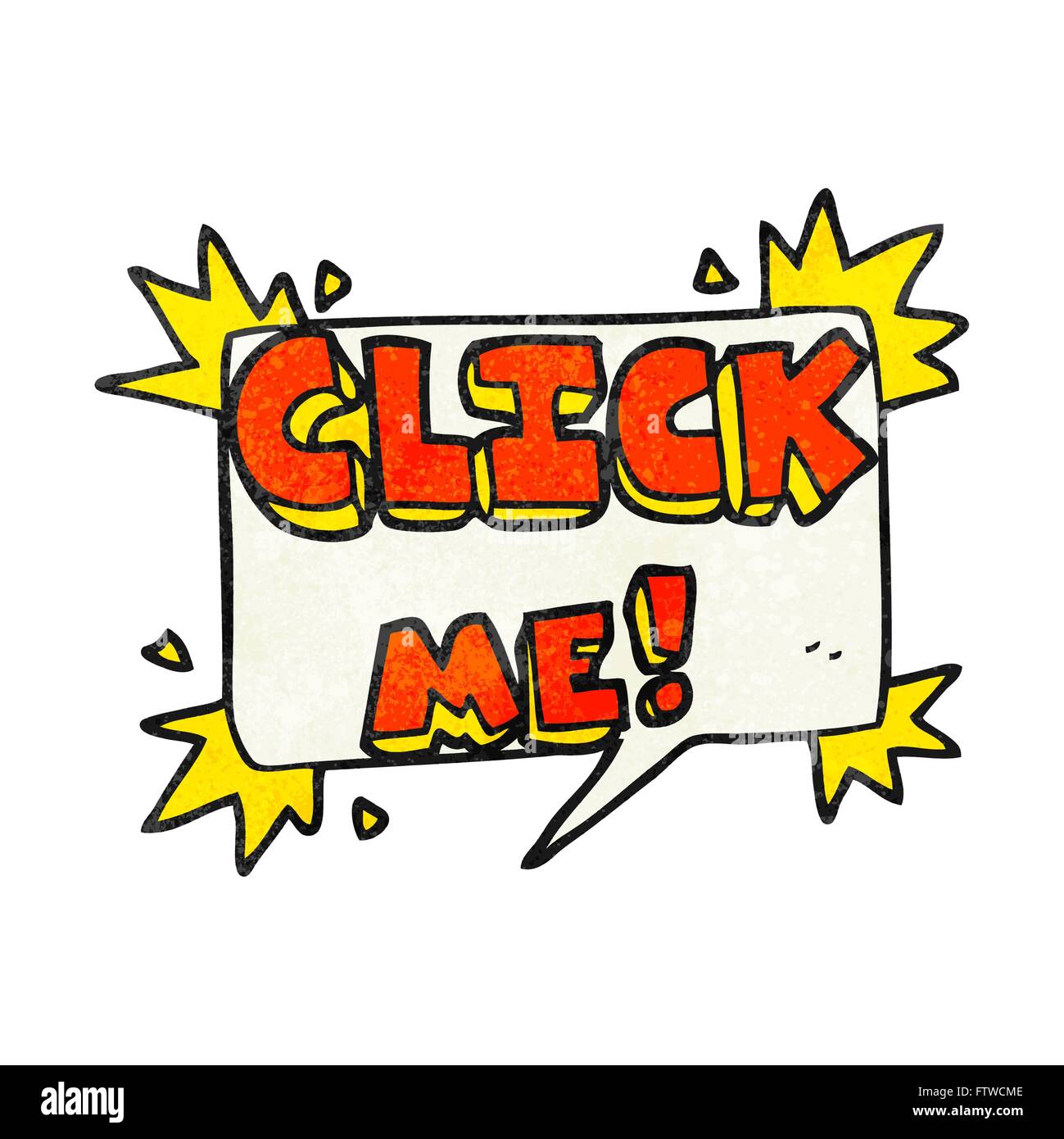 freehand textured cartoon click me symbol Stock Vector Image & Art - Alamy