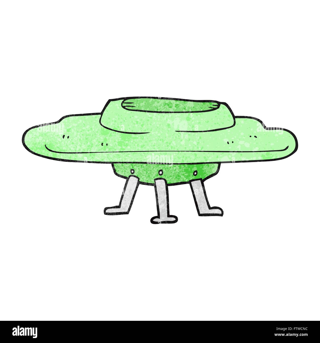 freehand textured cartoon flying saucer Stock Vector Image & Art - Alamy