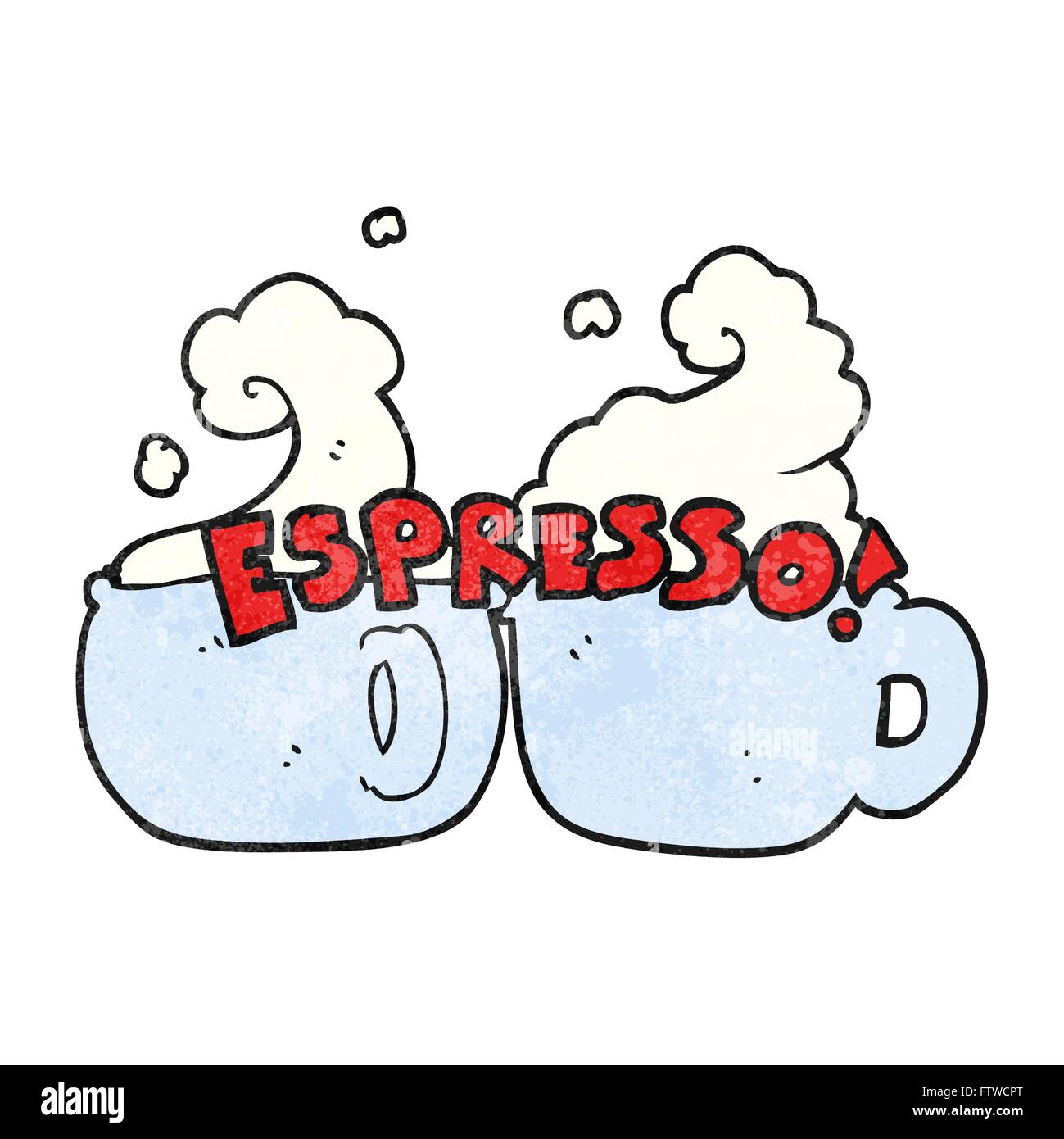 freehand textured cartoon espresso Stock Vector Image & Art - Alamy