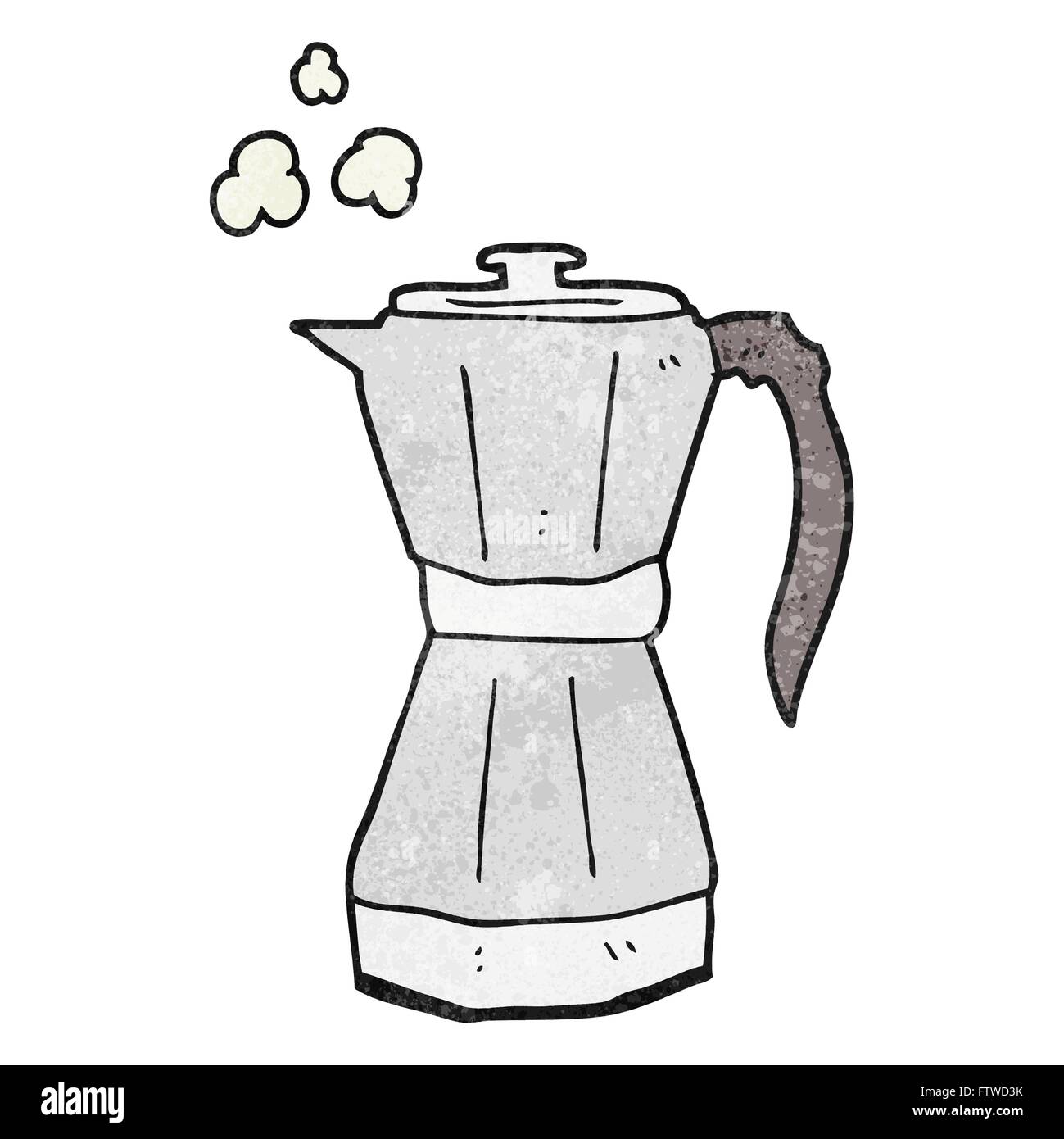 freehand textured cartoon stovetop espresso maker Stock Vector Image ...