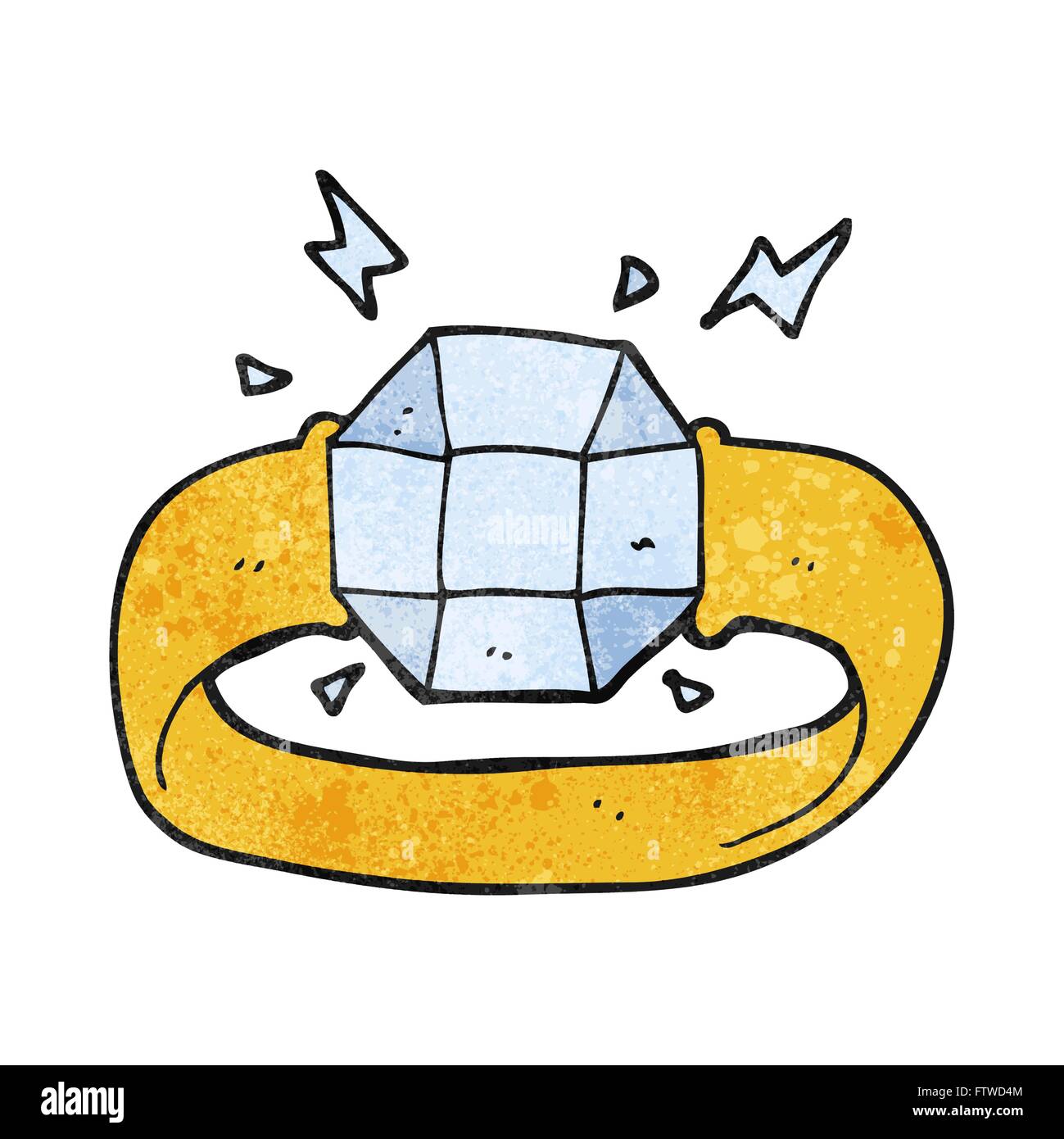 freehand textured cartoon ring with huge gem Stock Vector Image & Art ...