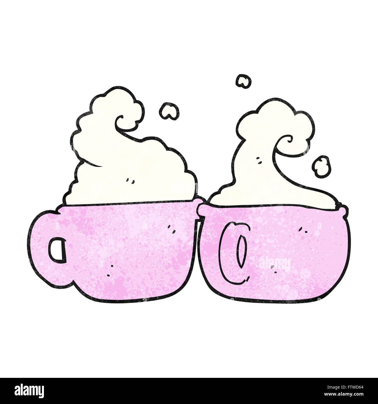 freehand textured cartoon coffee cups Stock Vector Image & Art - Alamy