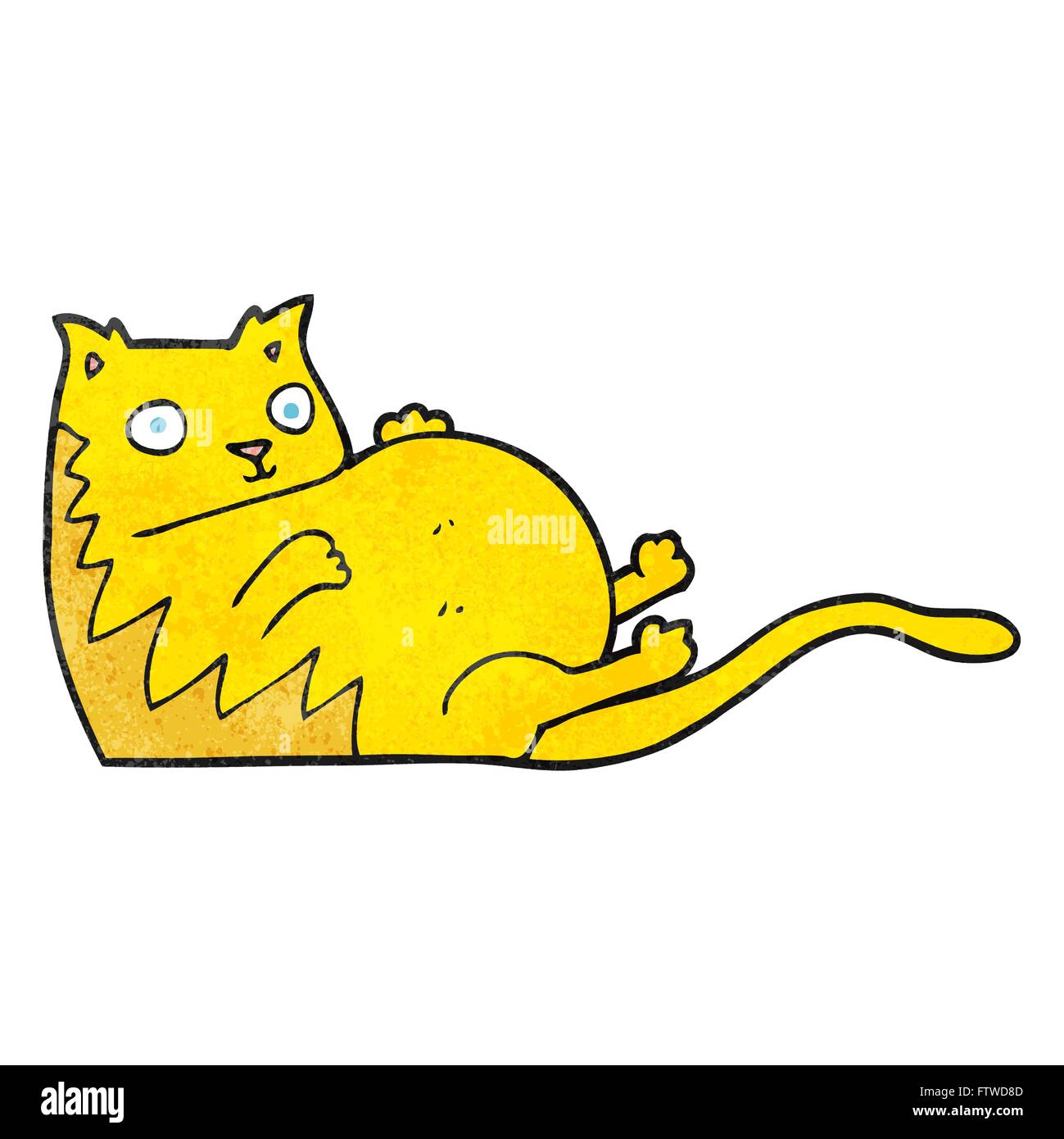 freehand textured cartoon fat cat Stock Vector Image & Art - Alamy