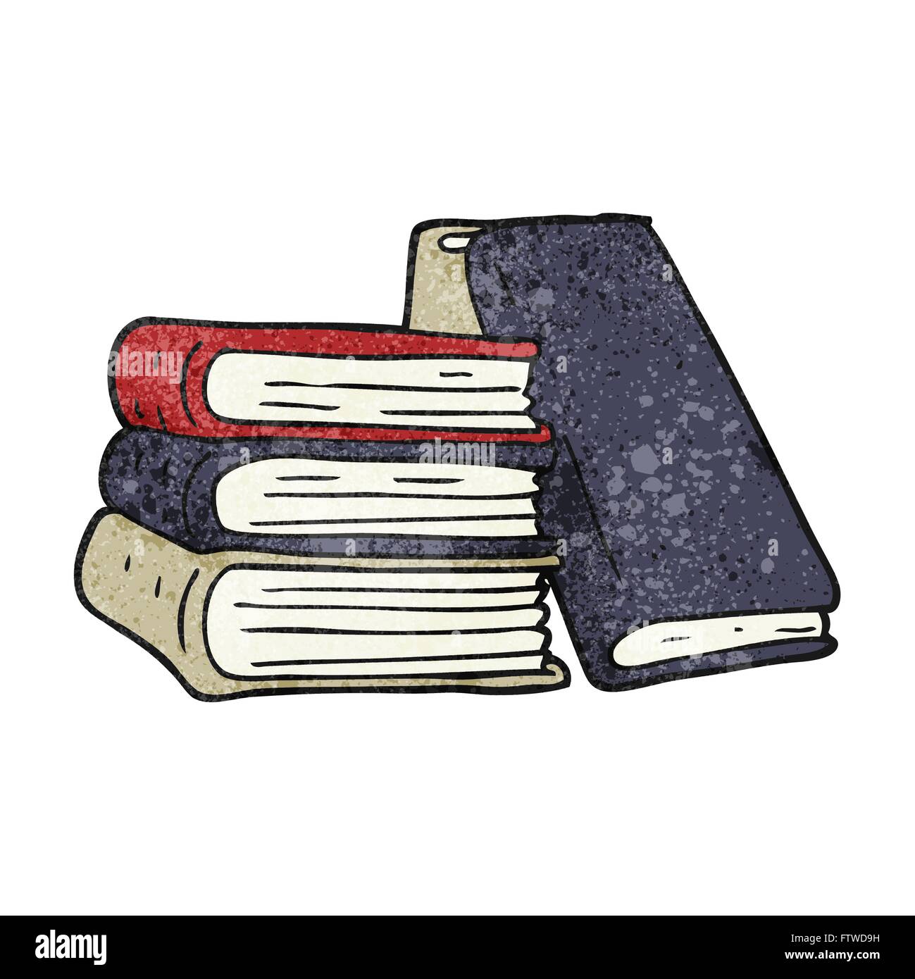 freehand textured cartoon stack of books Stock Vector Image & Art - Alamy
