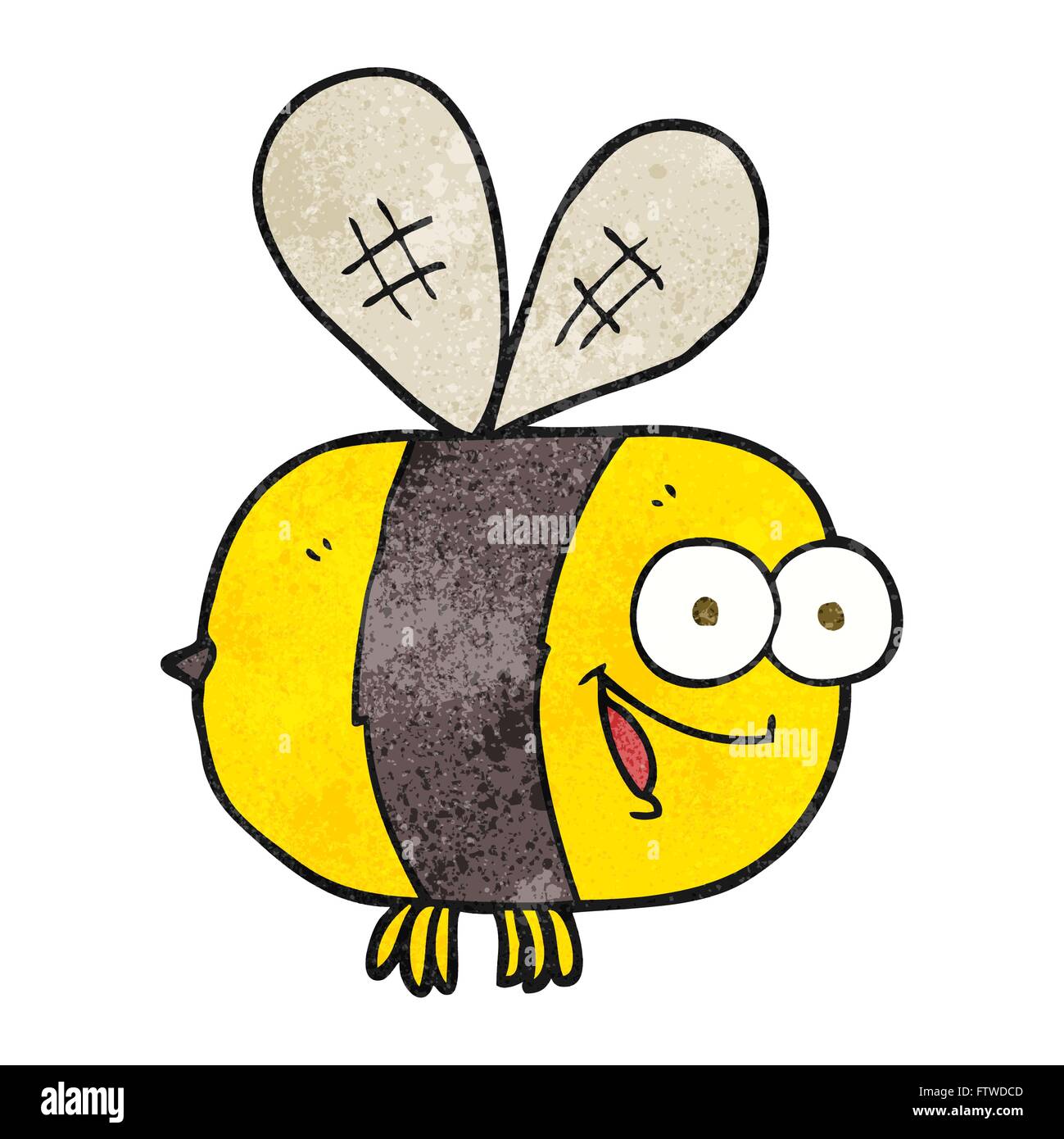 freehand textured cartoon bee Stock Vector Image & Art - Alamy