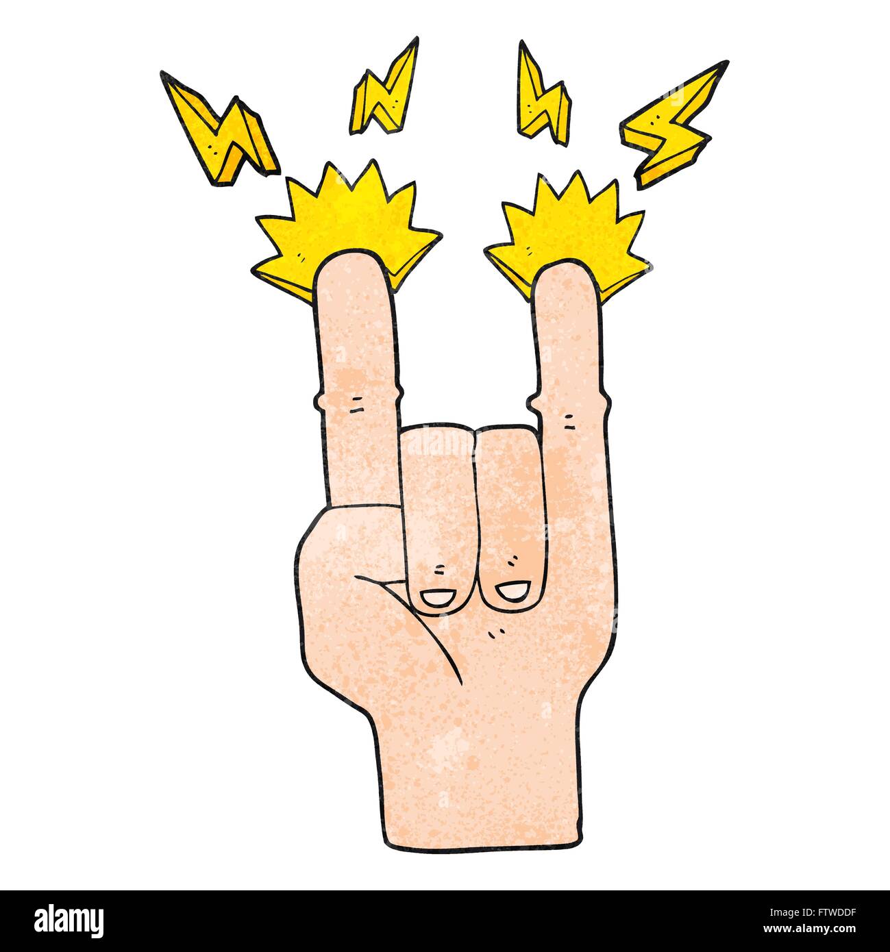 freehand textured cartoon hand making rock symbol Stock Vector Image ...