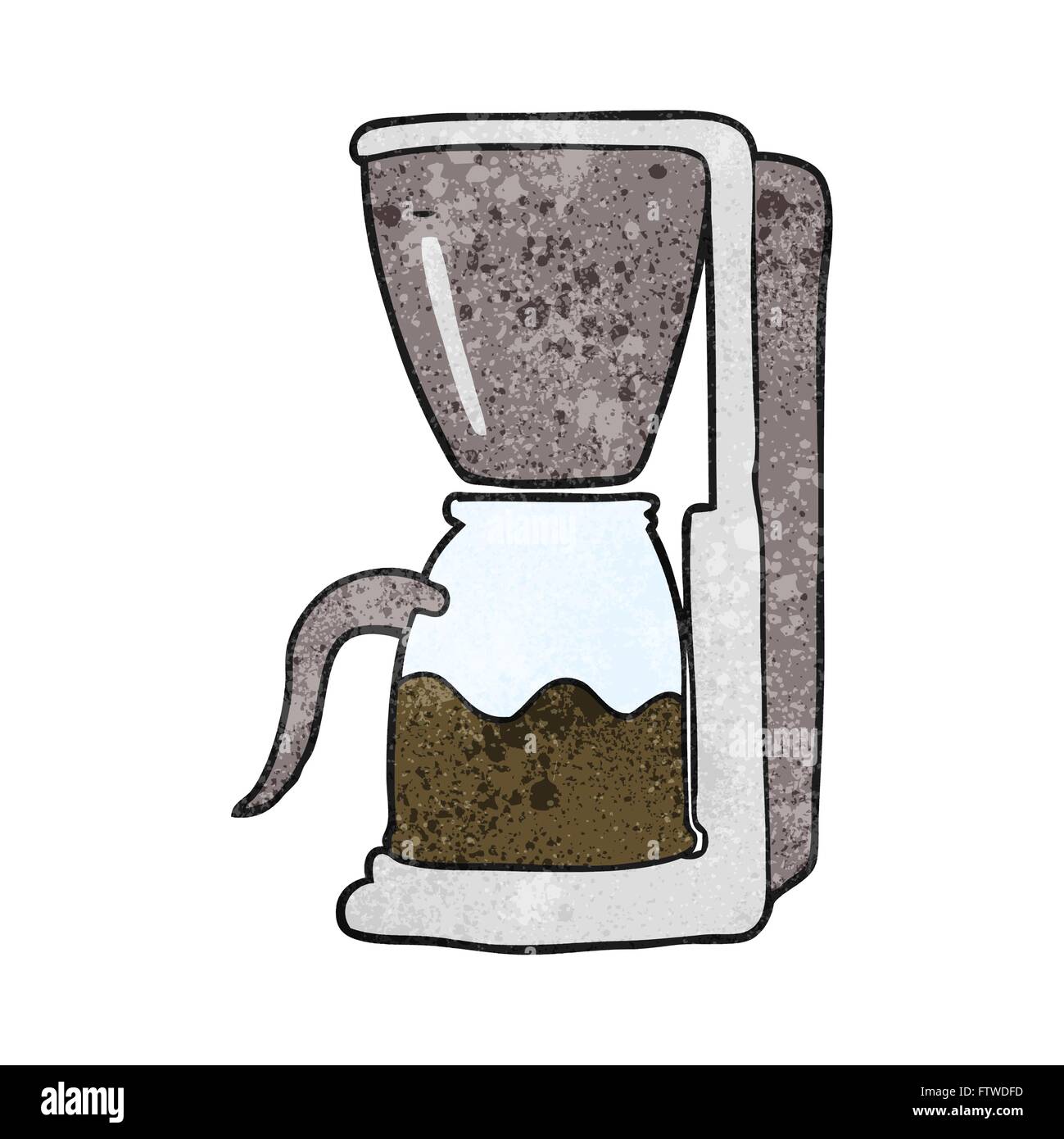 freehand textured cartoon coffee maker Stock Vector Image & Art - Alamy