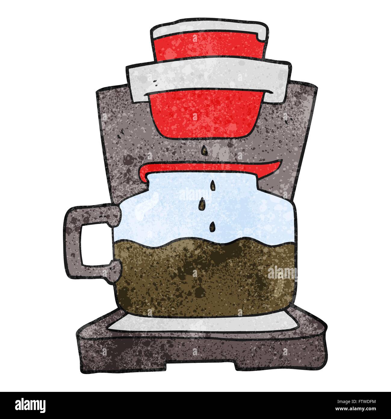 freehand textured cartoon coffee maker Stock Vector Image & Art - Alamy