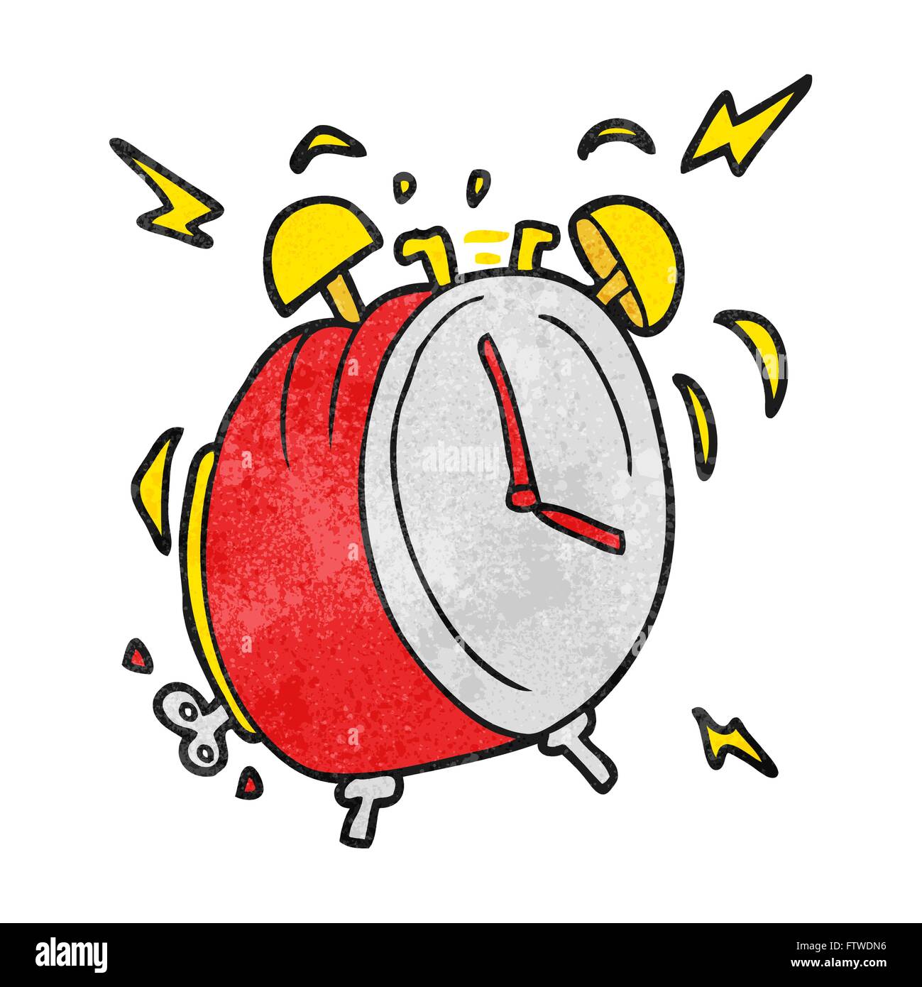 freehand textured cartoon ringing alarm clock Stock Vector Image & Art ...