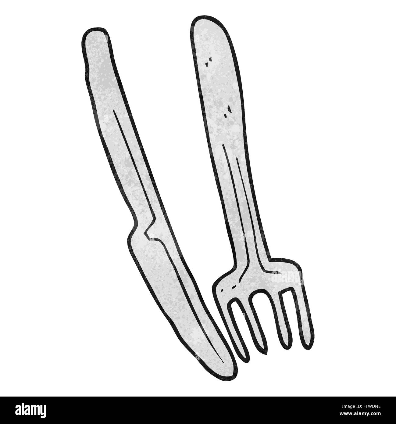 Cartoon Fork Black And White