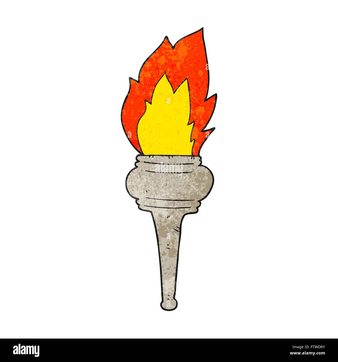 Flaming torch drawing Cut Out Stock Images & Pictures - Alamy