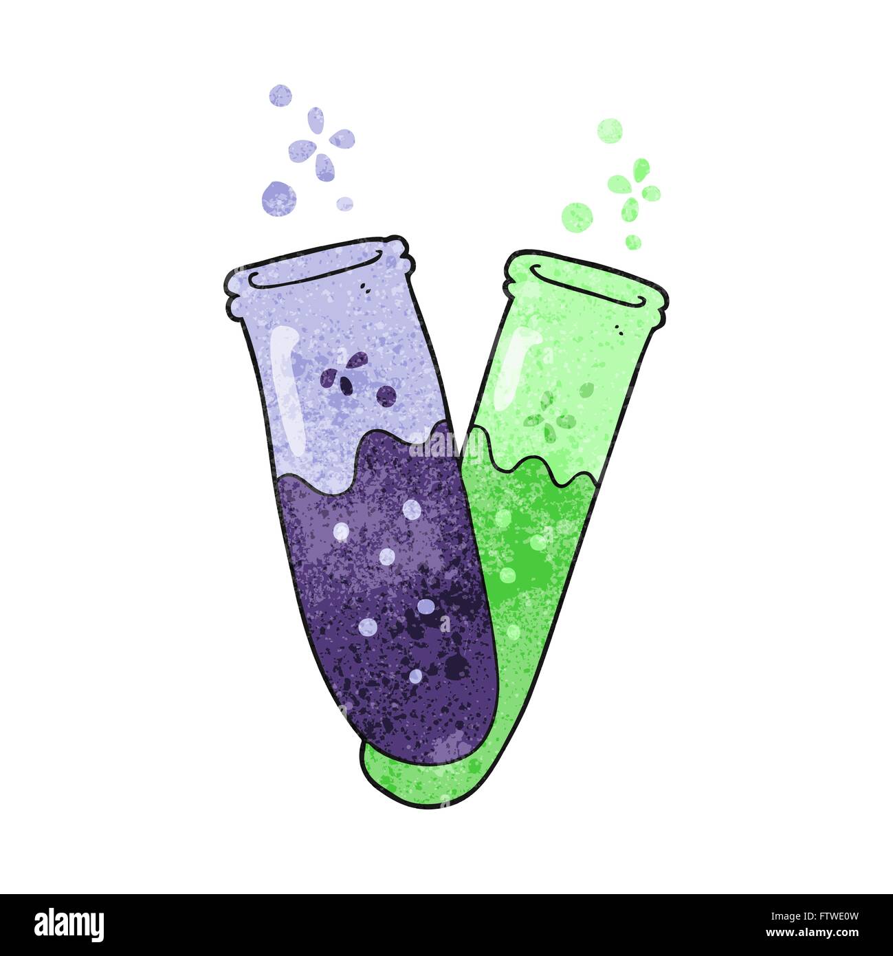 freehand textured cartoon chemicals in test tubes Stock Vector Image ...