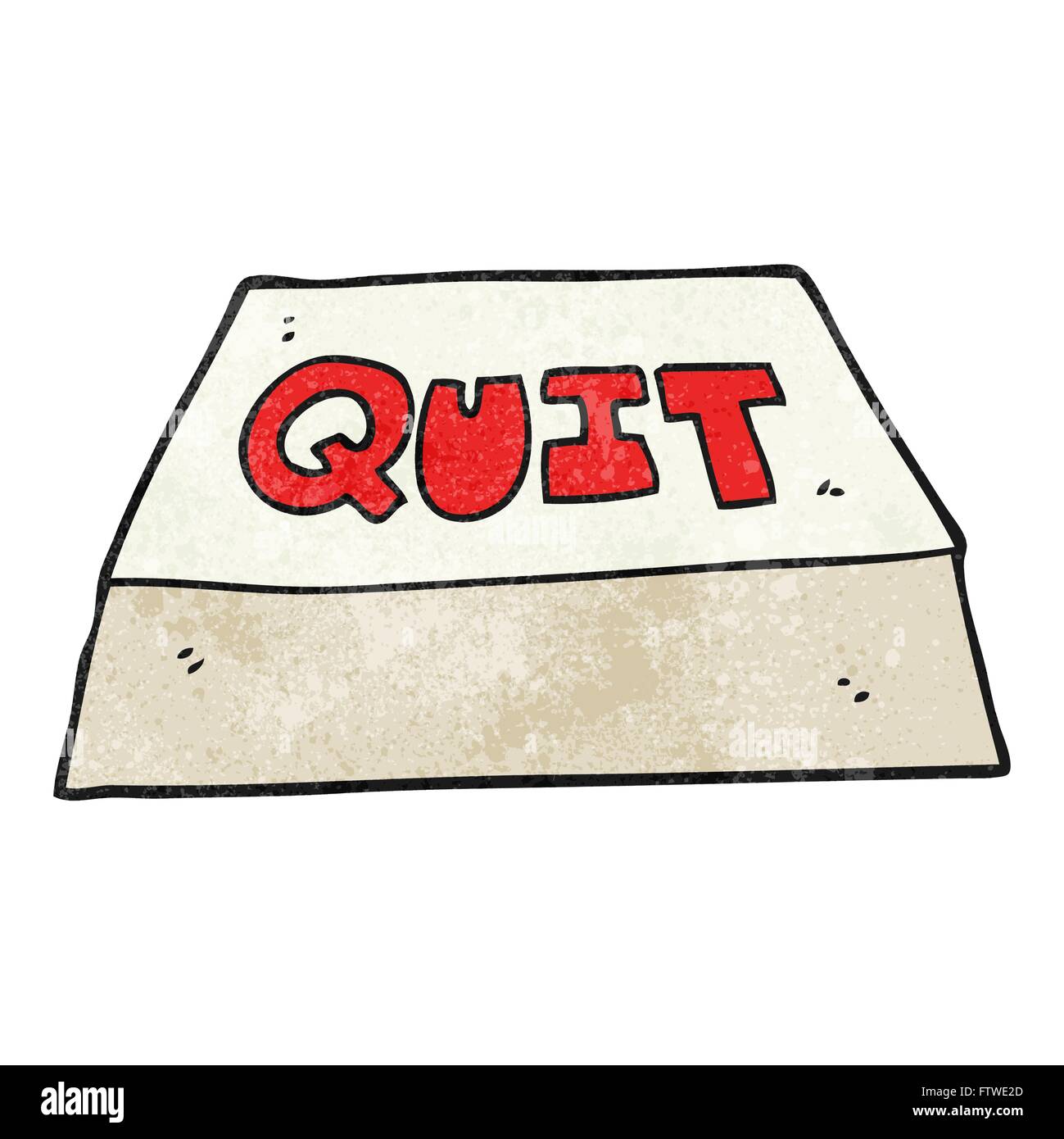 freehand textured cartoon quit button Stock Vector Image & Art - Alamy