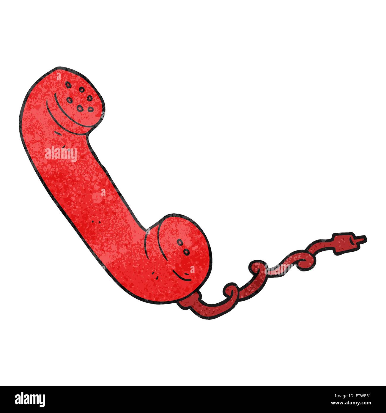 freehand textured cartoon telephone receiver Stock Vector Image & Art ...