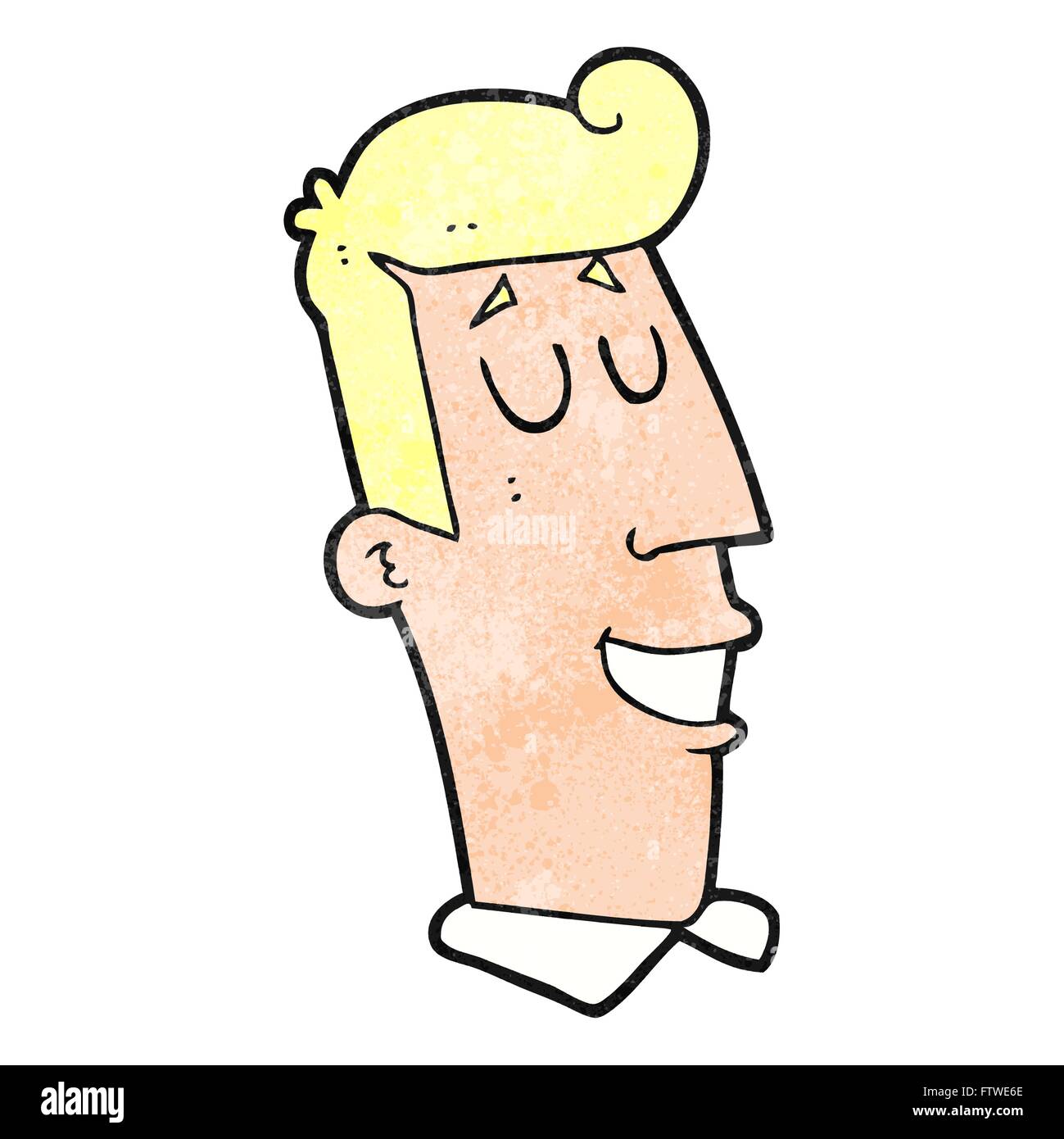 freehand textured cartoon grinning man Stock Vector Image & Art - Alamy